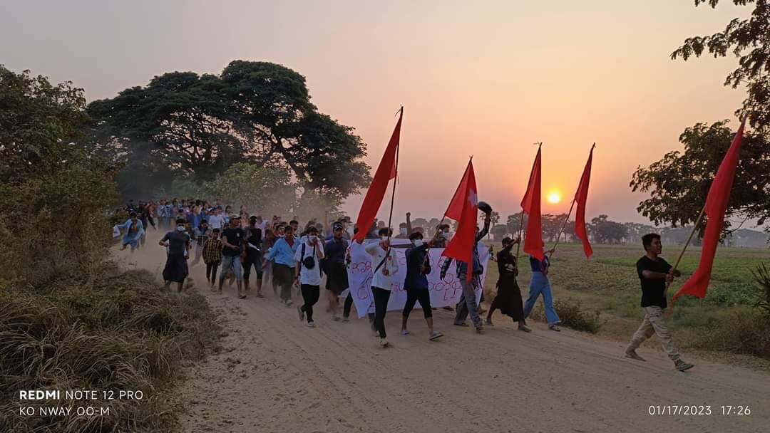 မြောင်မြို့နယ် လူထုသပိတ် အင်အားစုများ စစ်ကောင်စီ၏ အတုအယောင် ရွေးကောက်ပ