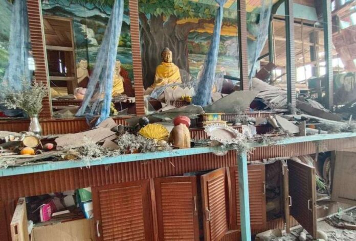 ဆီဆိုင်၊ ထမ်းယံရွာ ဘုန်းတော်ကြီးကျောင်းကို စစ်ကောင်စီက တိုက်လေယာဉ်ဖြင့